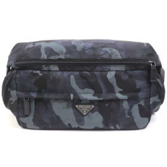 Prada | Bags | Prada Messenger Bag Tessuto Camouflage Blue Triangle ...